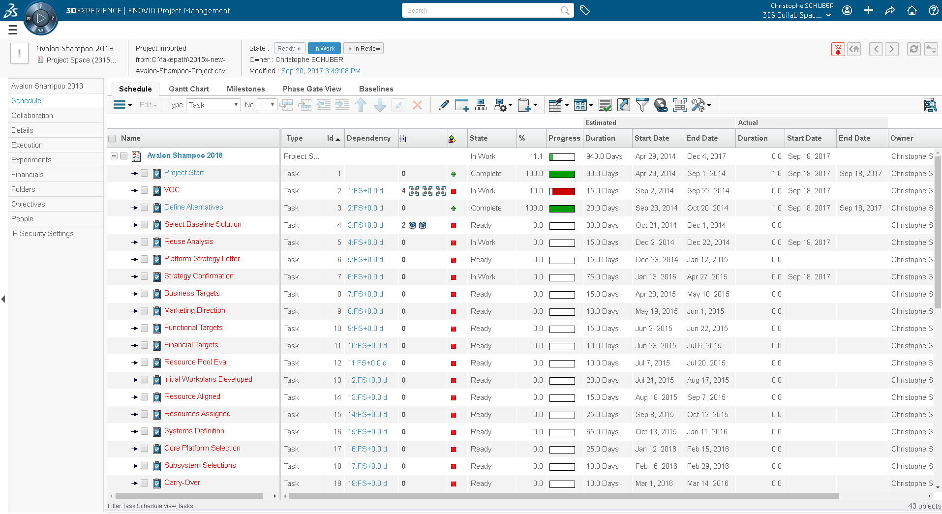ENOVIA Project Management – Computer Controls