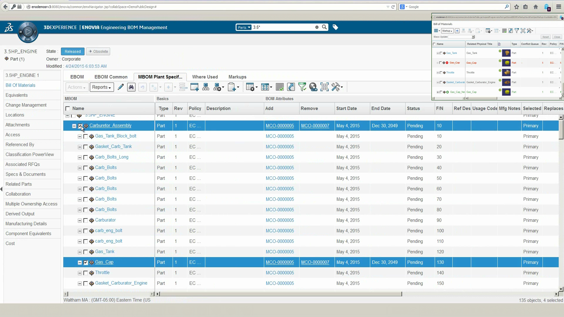 ENOVIA BOM Management – Computer Controls